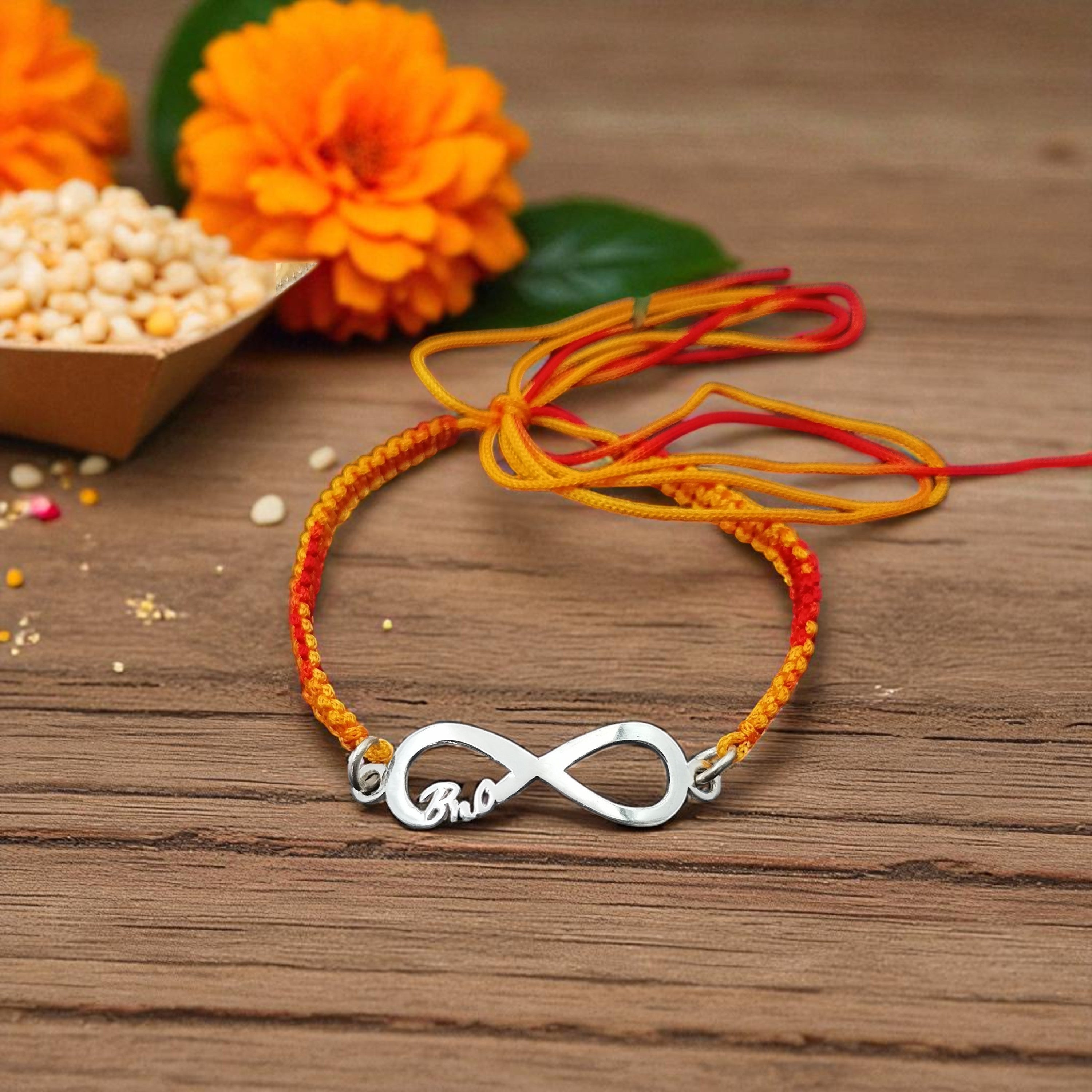 Infinity Bro Silver Rakhi – Maniara Jewels