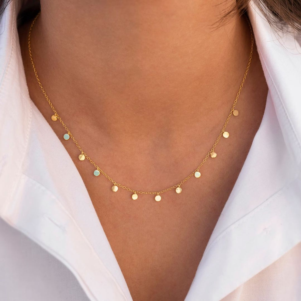 Minimalist Dangling Small Coins Choker Necklace – Maniara Jewels